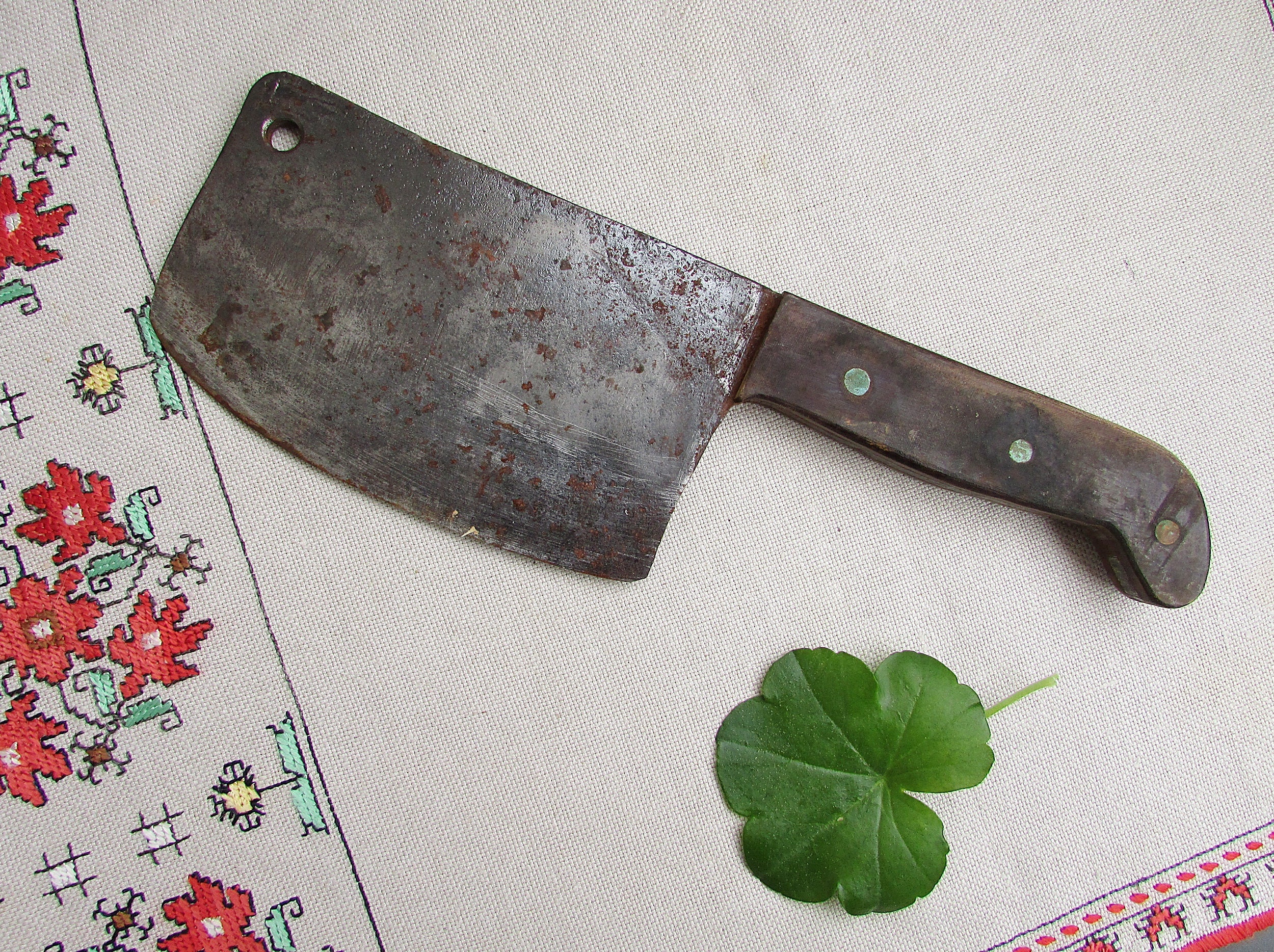 Vintage Meat Cleaver 70s Massive Butcher Knife Primitive - Etsy