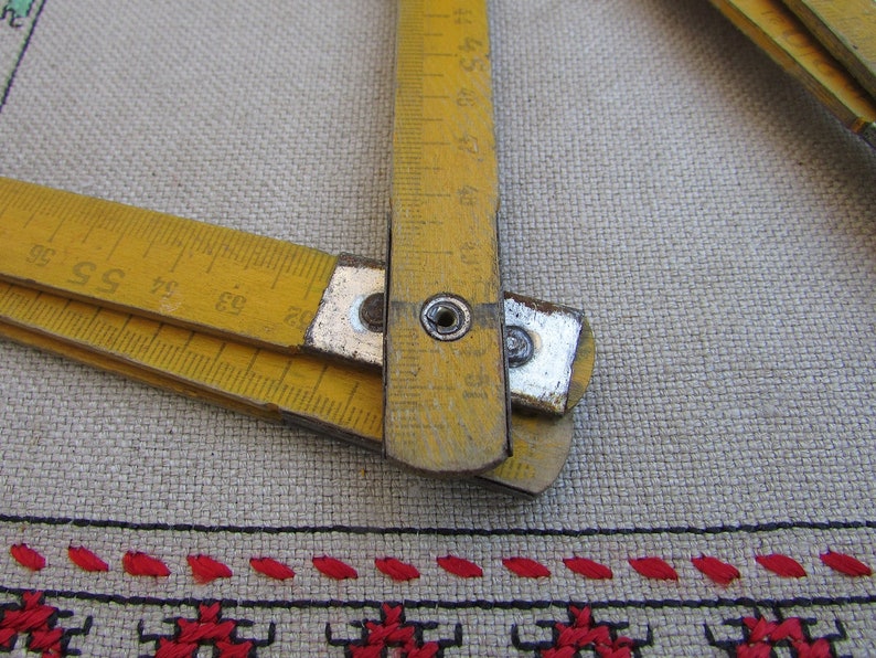 Vintage Wooden Folding Ruler 70s Expandable Carpenter - Etsy