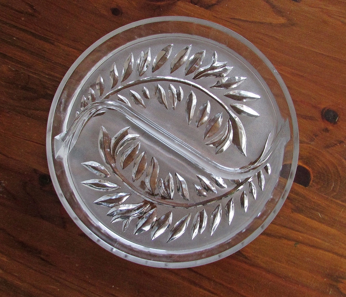 Vintage Lead Crystal Plate 9 Crystal Serving Plate | Etsy