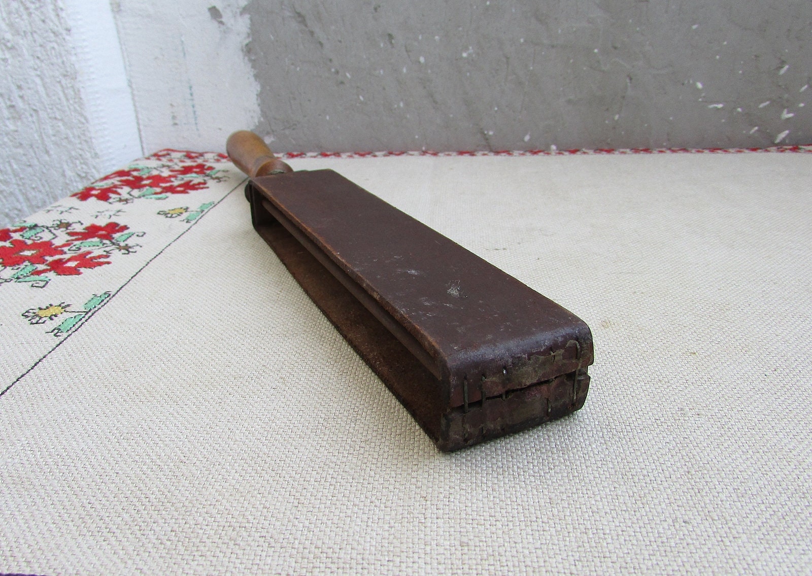 Vintage Razor Sharpener Blade Honing Leather Strop Double - Etsy