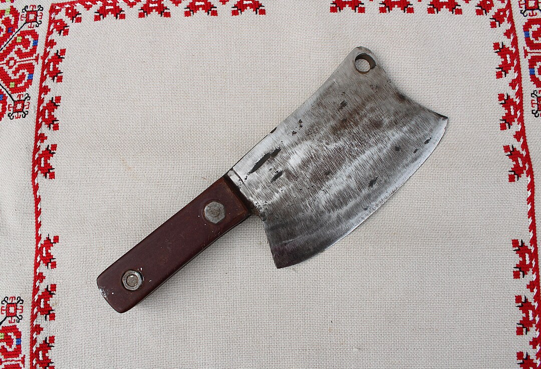 Vintage Meat Cleaver ‘70s, Massive Butcher Knife #3, Primitive Meat ...
