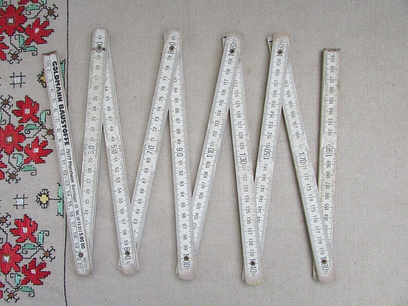 Vintage Wooden Folding Ruler 80s Expandable Carpenter - Etsy