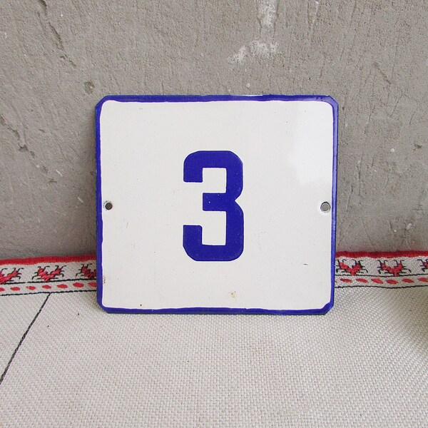 Vintage Enameled Number Plates - Etsy