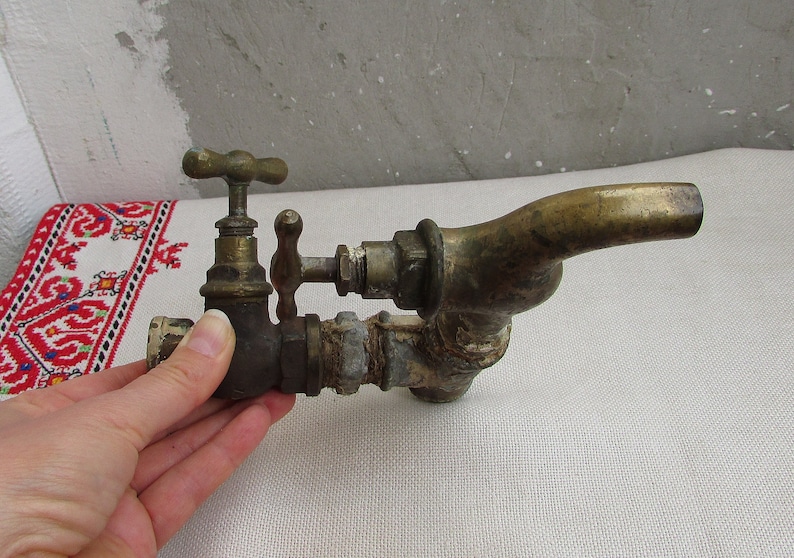 Vintage Brass Water Tap With Water Valve 1970s Vintage Water - Etsy