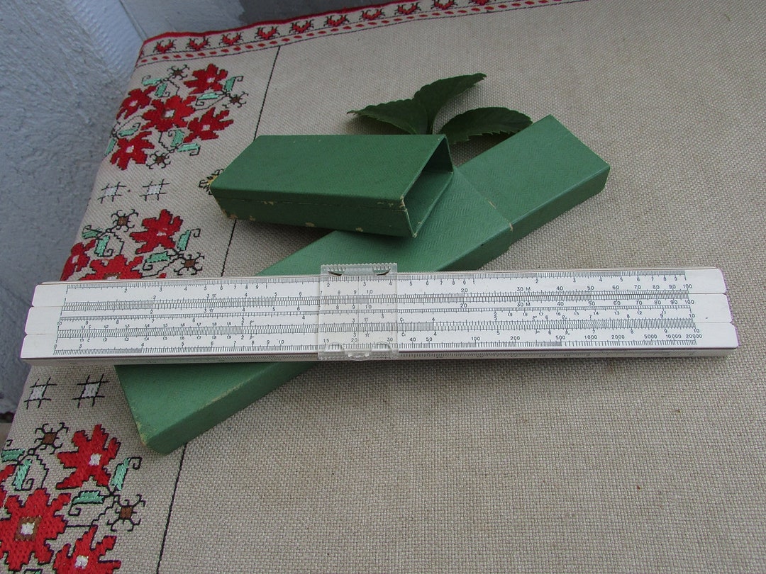 Vintage Logarithmic Ruler in Original Box 2, Logarithmic Scale, USSR ...