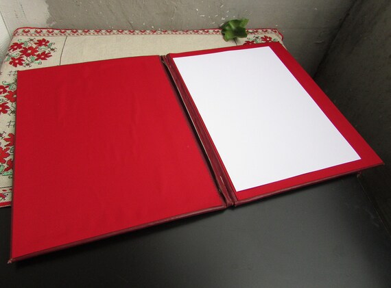 Vintage Red Real Leather Folder, Luxurious Business P… - Gem