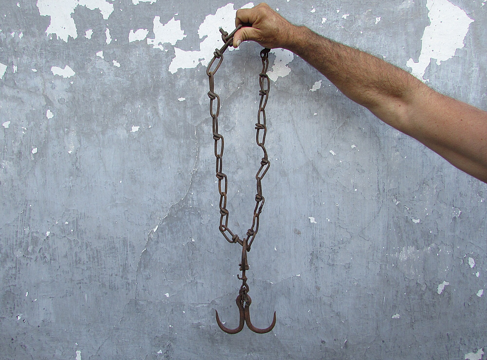 Antique Iron Chain for Fireplace Hand Forged Wrought Iron | Etsy