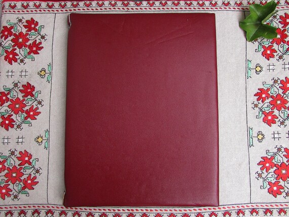 Vintage Red Real Leather Folder, Luxurious Business P… - Gem
