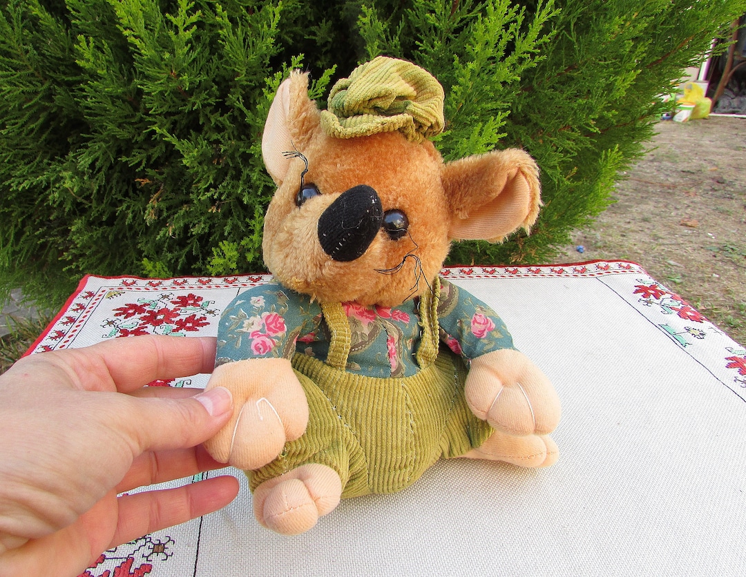 Vintage 80’s Lovely Mouse, Plush Mouse, Stuffed Animal, Vintage Mouse ...