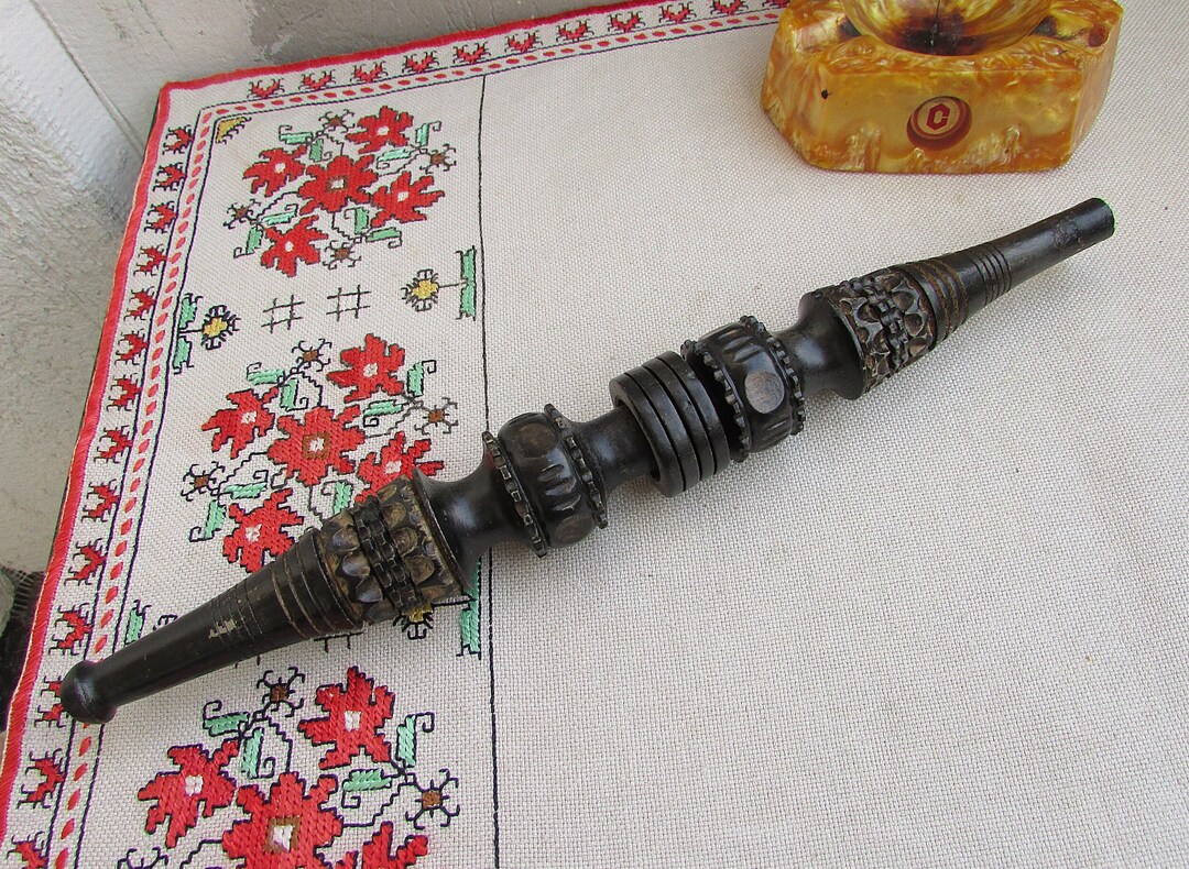 Vintage Handmade Smoking Pipe Stem, Big Wooden Tobacco Pipe Stem No ...