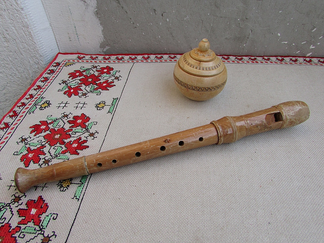 Vintage Wooden Flute, Bulgarian Folk Musical Instrument #2, Whistle ...