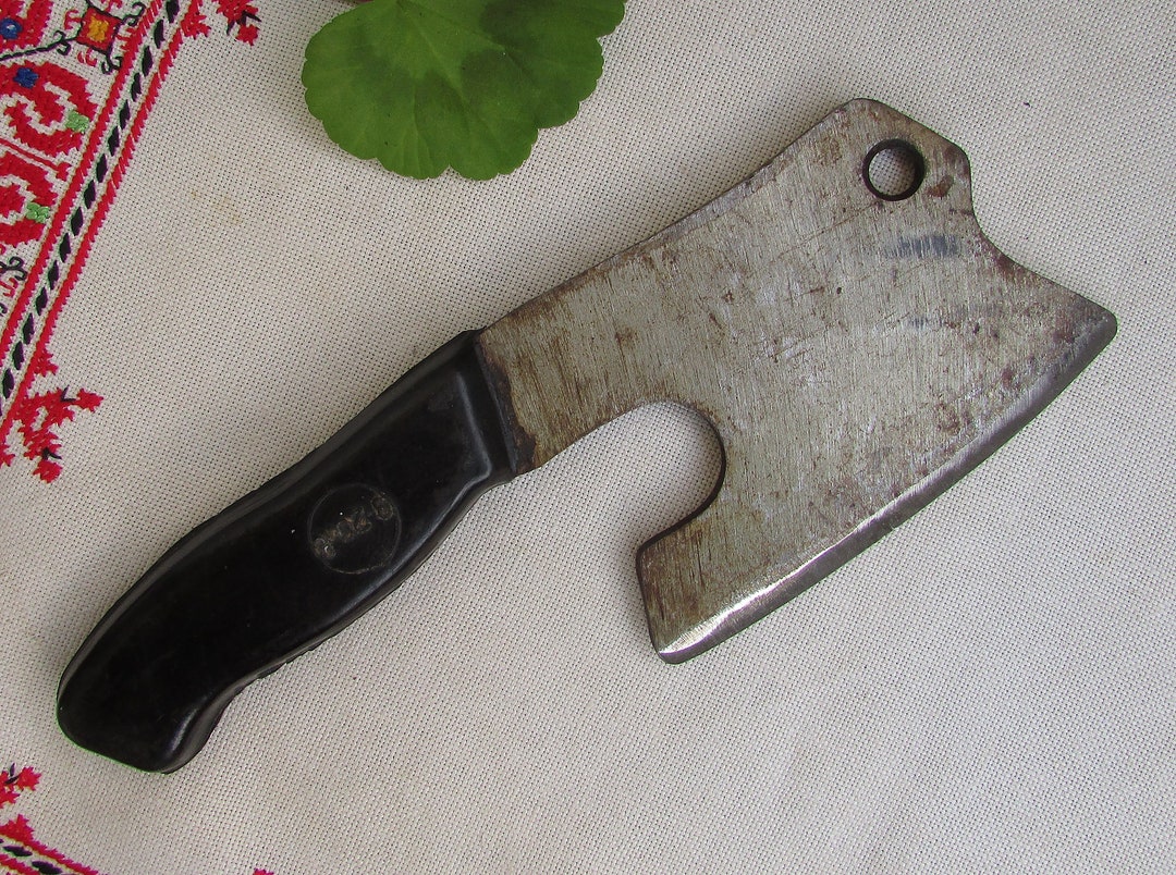 Vintage Meat Cleaver ‘70s, Massive Butcher Knife #4, Primitive Meat ...