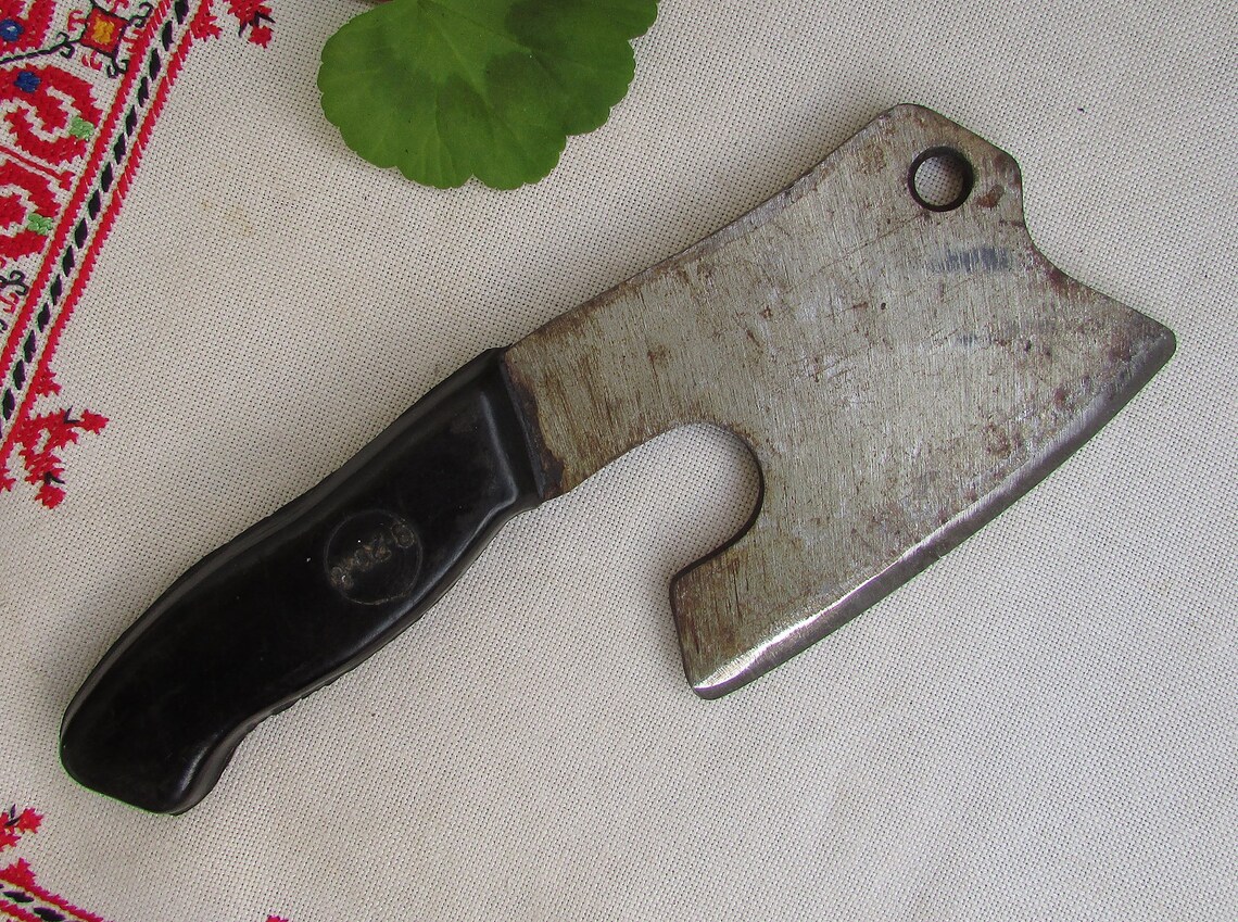 Vintage Meat Cleaver 70s Massive Butcher Knife 4 Primitive - Etsy