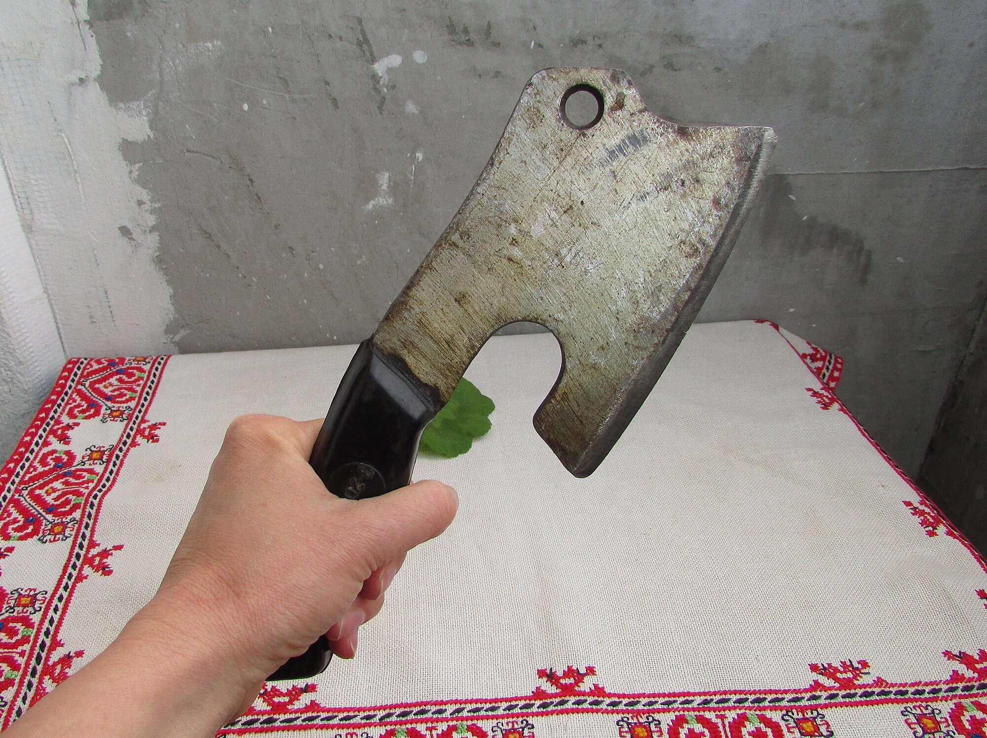 Vintage Meat Cleaver 70s Massive Butcher Knife 4 Primitive | Etsy