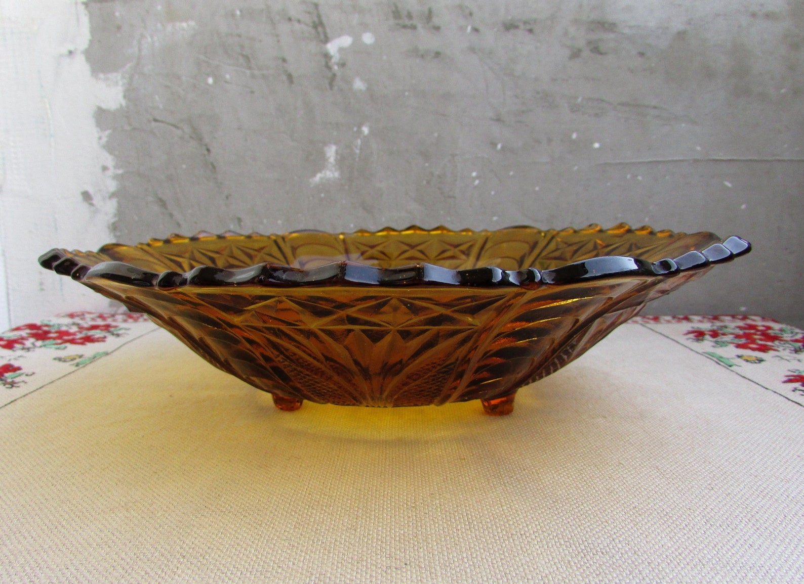 Vintage Colored Glass Plate Brown Glass Plate Vintage Cake | Etsy