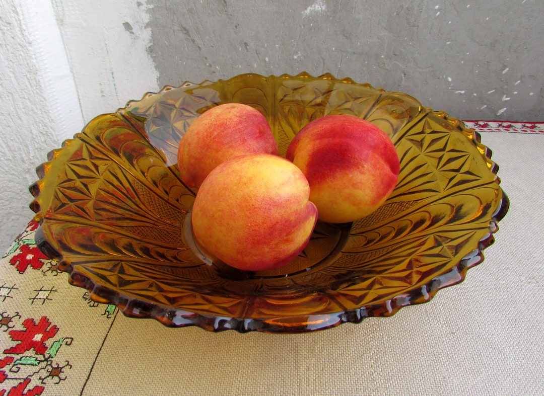 Vintage Colored Glass Plate, Brown Glass Plate, Vintage Cake Tray ...