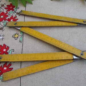 Vintage Wooden Folding Ruler ‘70s, Expandable Carpenter Measurer ...