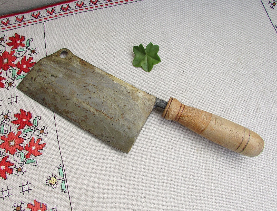 Vintage Meat Cleaver ‘70s, Massive Butcher Knife #2, Primitive Meat ...