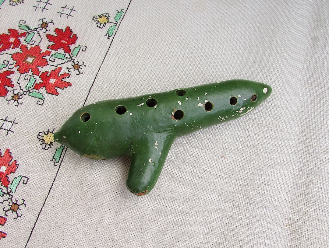Vintage Pottery OCARINA 60s, Red Ceramic OCARINA Flute Whistle, Old ...