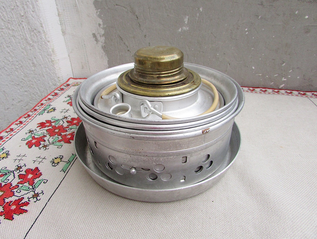 Vintage 7-piece Aluminum Camping Cookware Set With Stove - Etsy