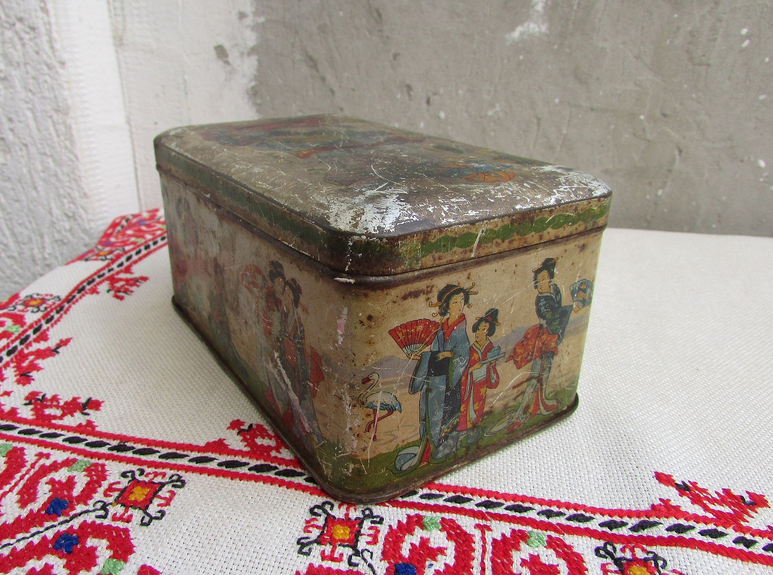 Vintage Tin Hardware Box With Lid Sheet Metal Box 2 Old Tin | Etsy