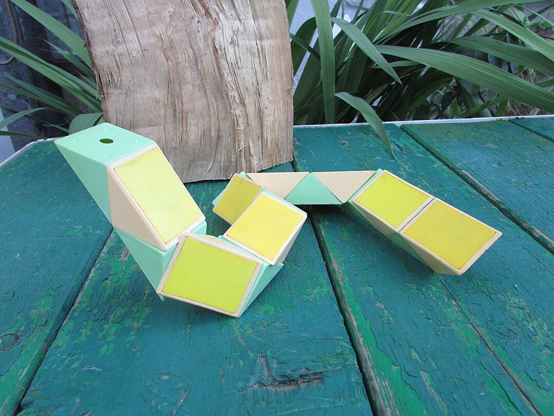 Vintage Snake Puzzle, Rubik's Snake, 3D Plastic Puzzle Flexible, Fidget ...