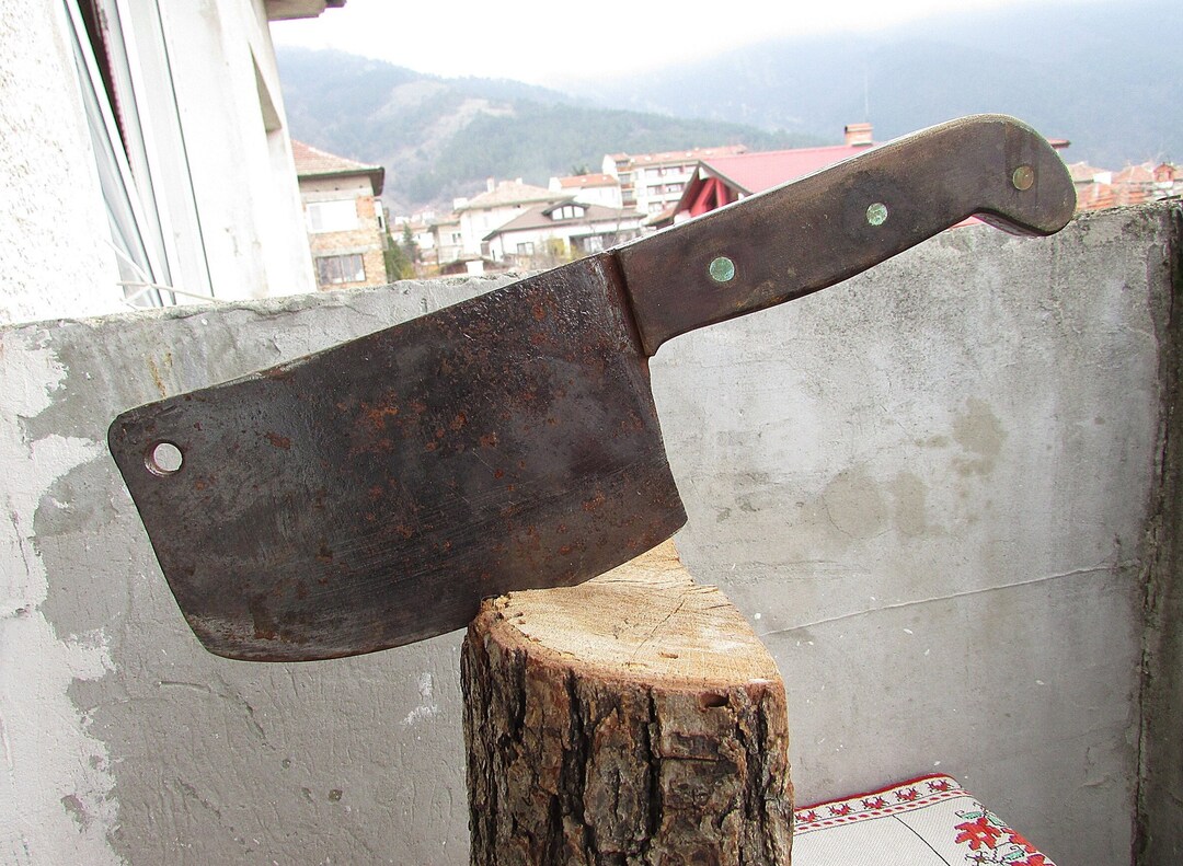 Vintage Meat Cleaver ‘70s, Massive Butcher Knife, Primitive Meat ...