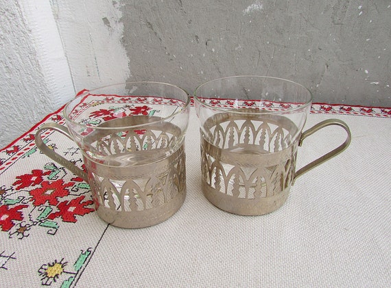 Russian Glass Tea Cups