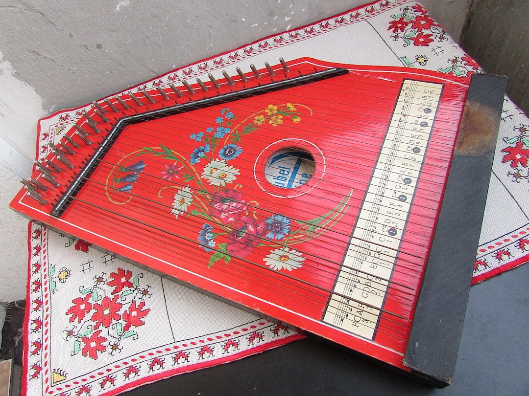 Vintage Musical String Instrument ZITHER 33 Strings, German Harp by ...