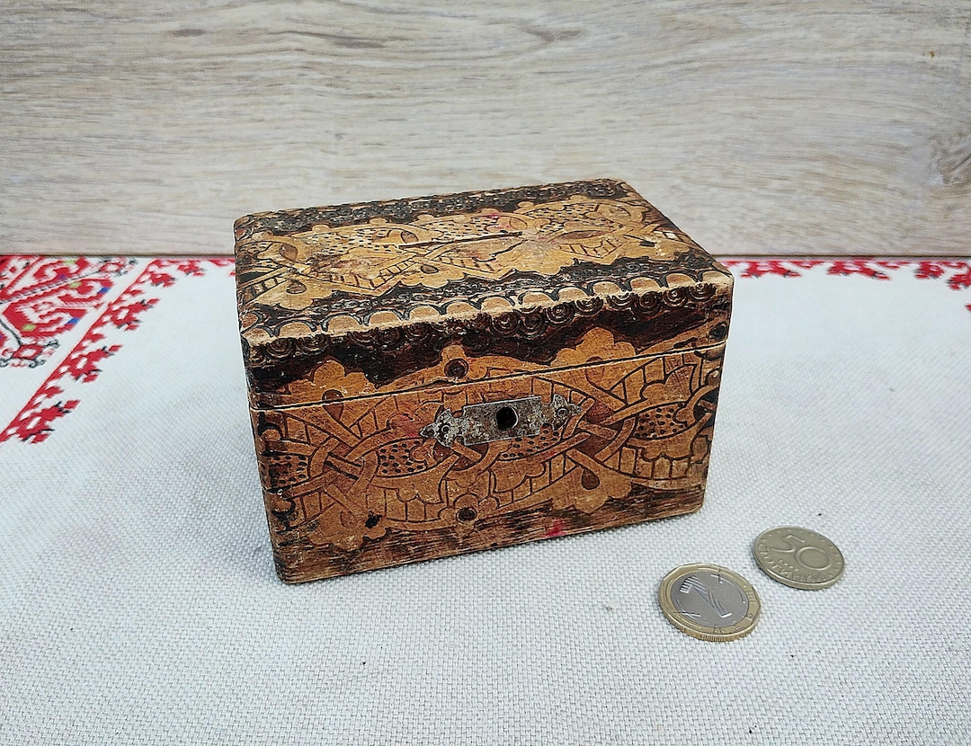 Rare Small Antique Wooden Money Box Bank 1900's With Coin Slot ...