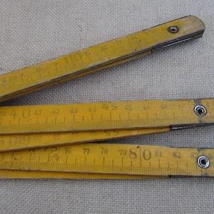 Vintage Wooden Folding Ruler ‘70s, Expandable Carpenter Measurer ...