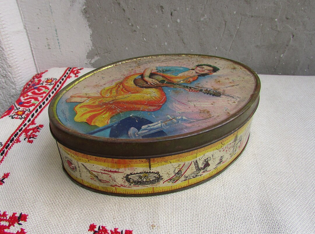 Vintage Tin Trinket Box: 1970s Metal Keepsake Box, Made in India - Etsy