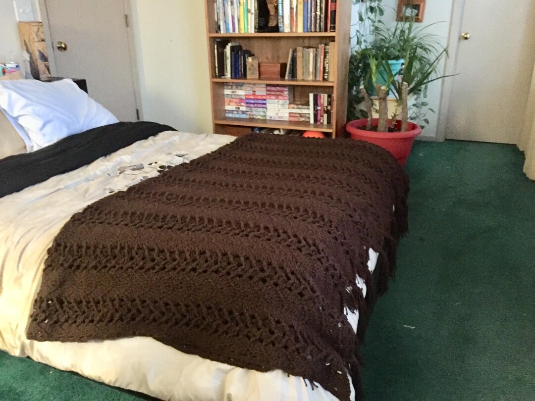 Large Handmade Crochet Blanket, Cozy Throw for Men, Ideal Housewarming ...