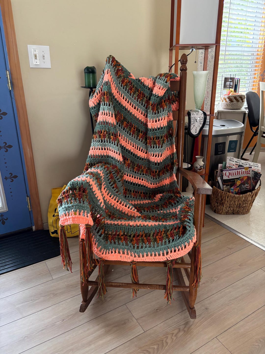 Handmade Crochet Afghan for Autumn, Decorative Throw Blanket ...