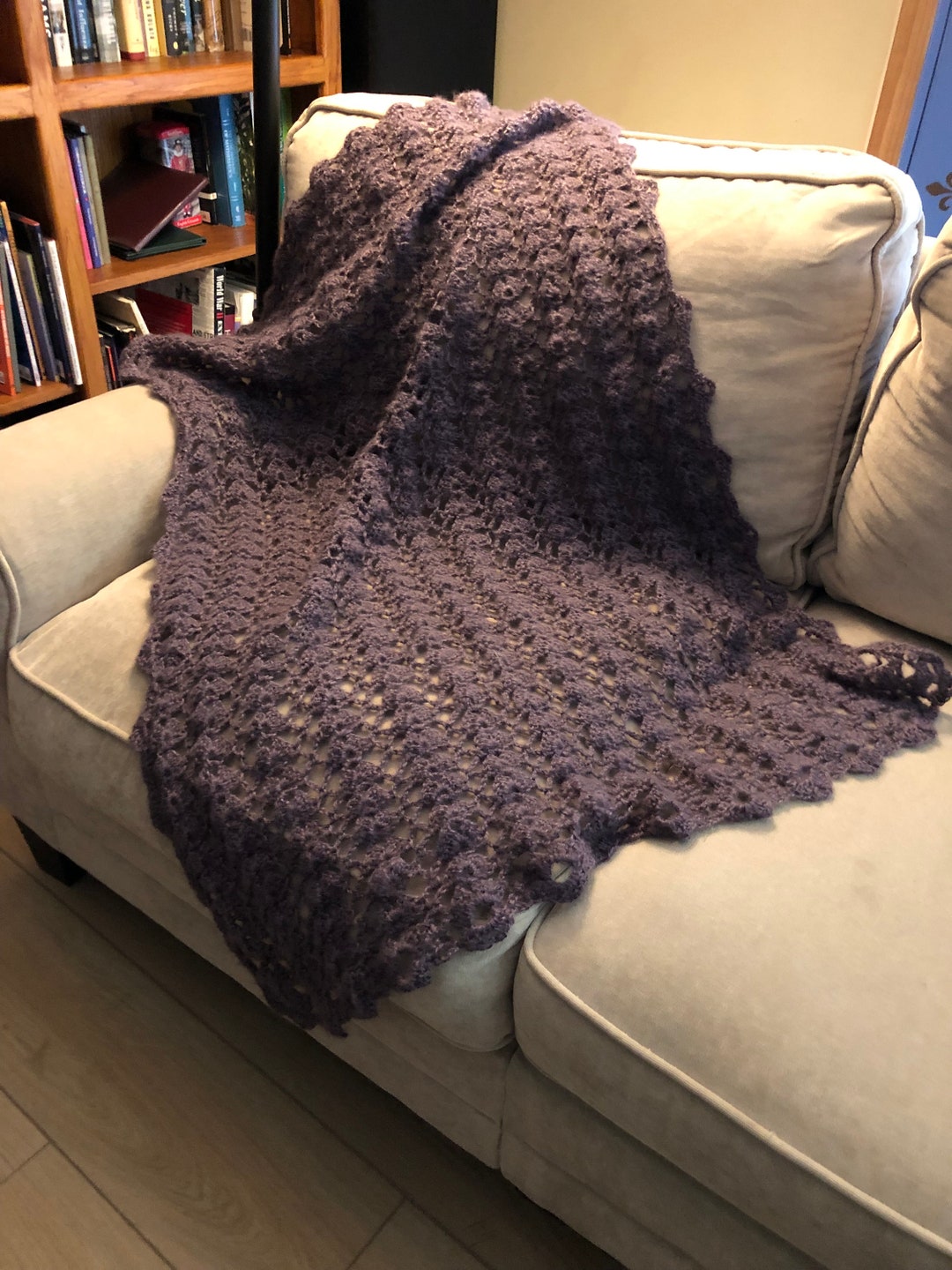 Handmade Purple Afghan Throw, Baby Shower Gift - Etsy