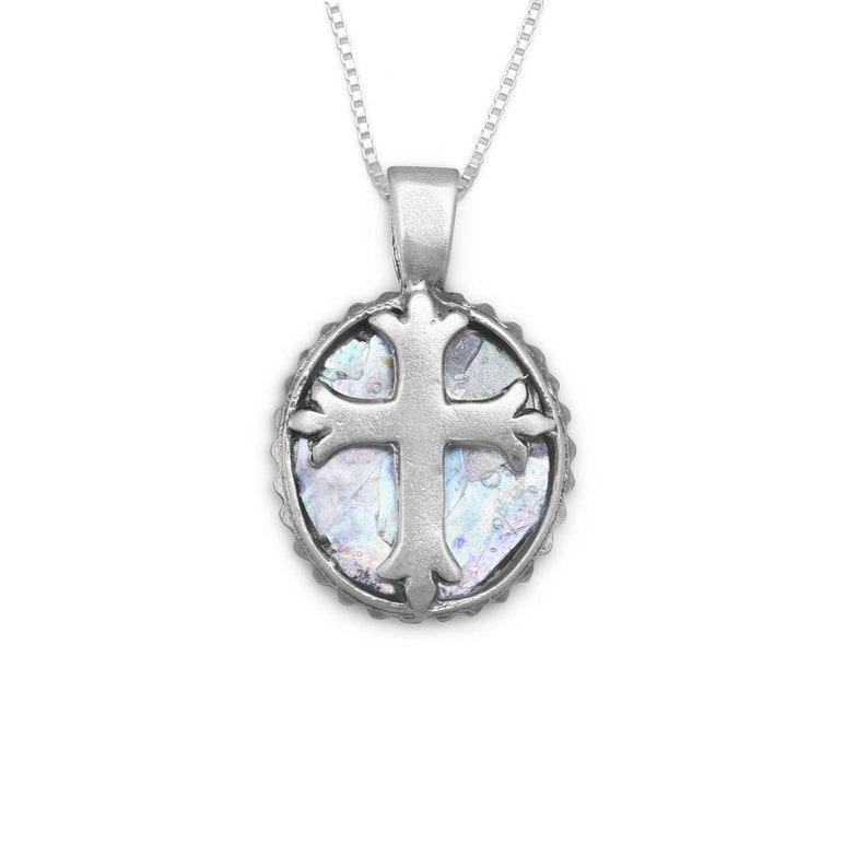 18 Oval Roman Glass Cross Necklace - Etsy