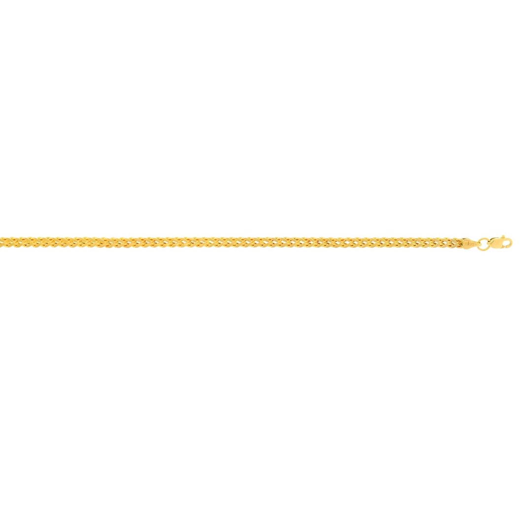 14kt 18 Inches Yellow Gold 3.2mm Square Franco Chain With - Etsy