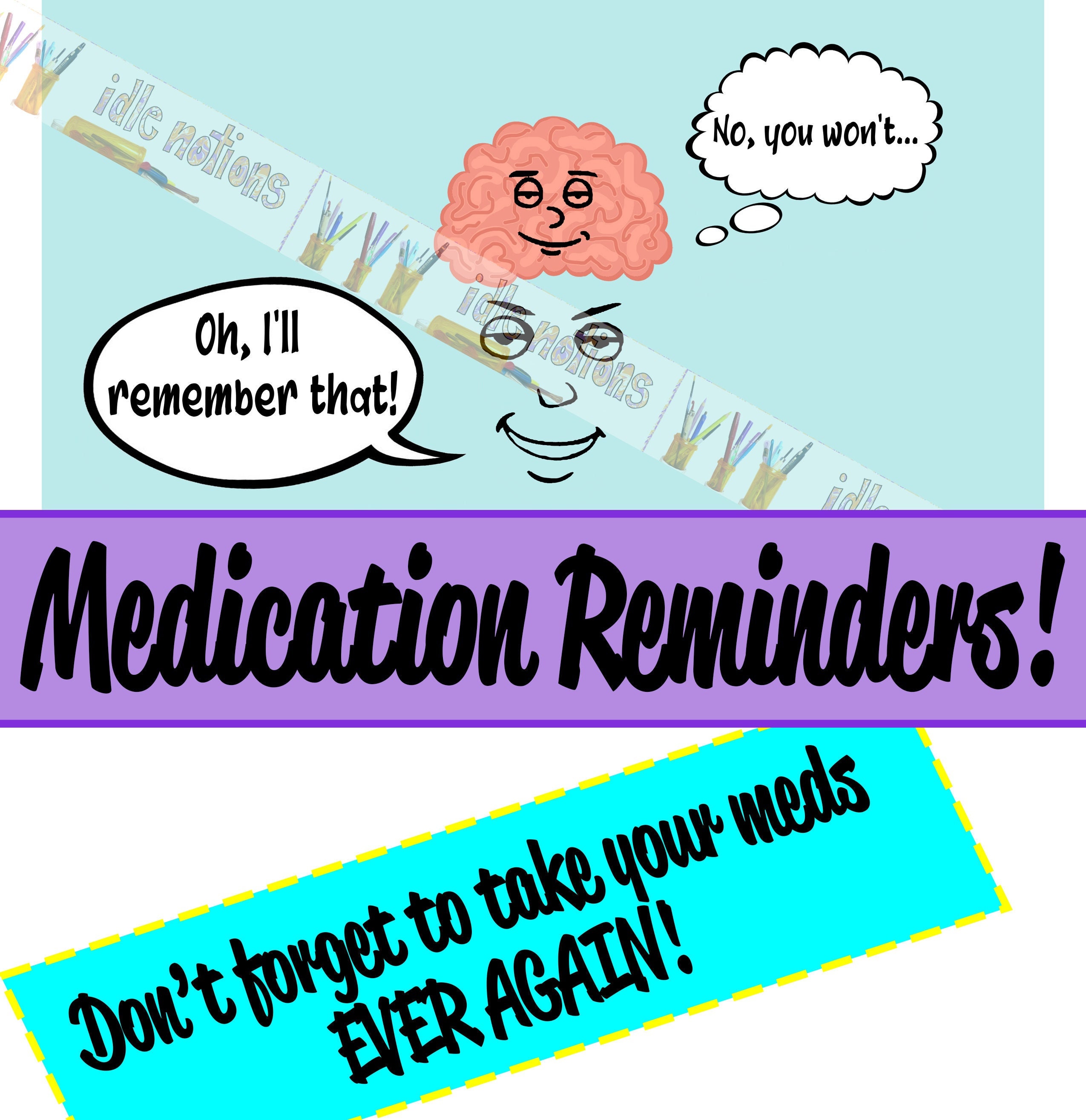 Medication Reminder Cards Don't Forget Your Meds - Etsy