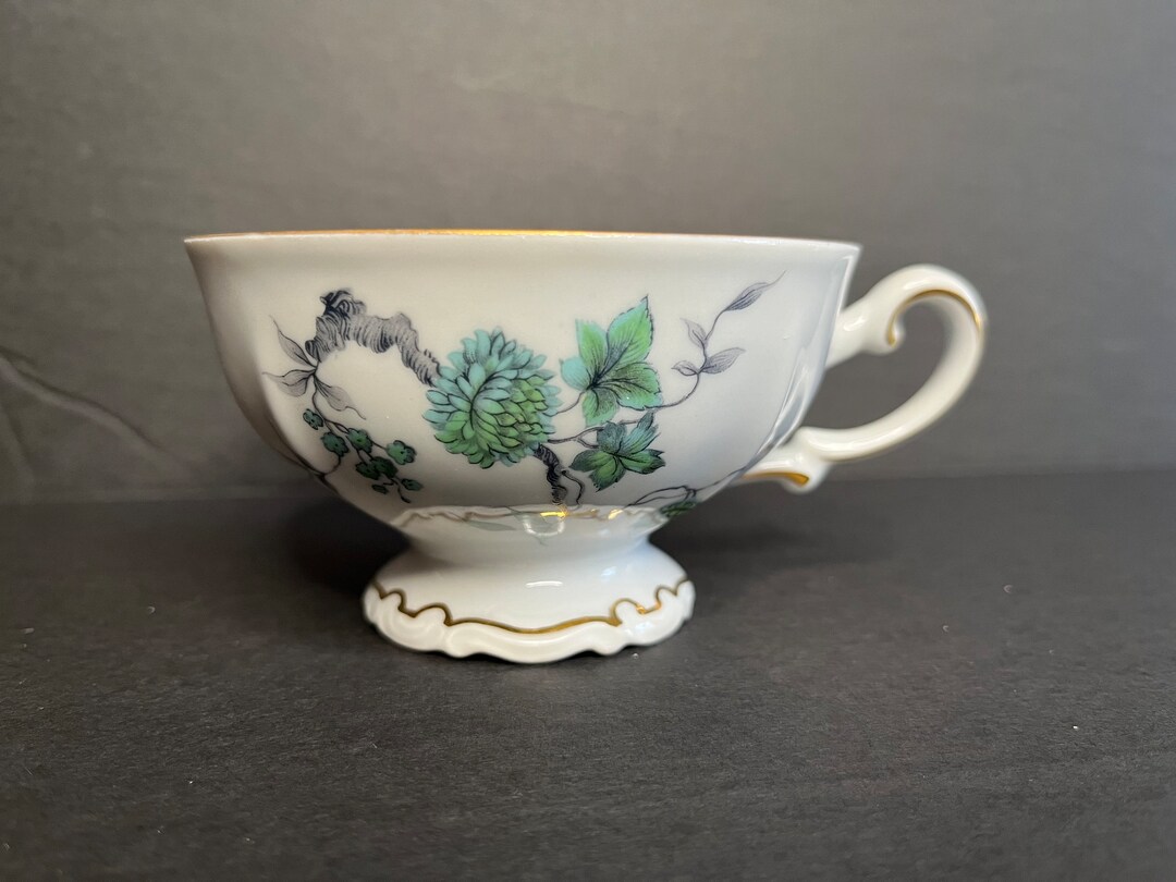 Mitterteich Green Ming Tea Cups and Case - Etsy