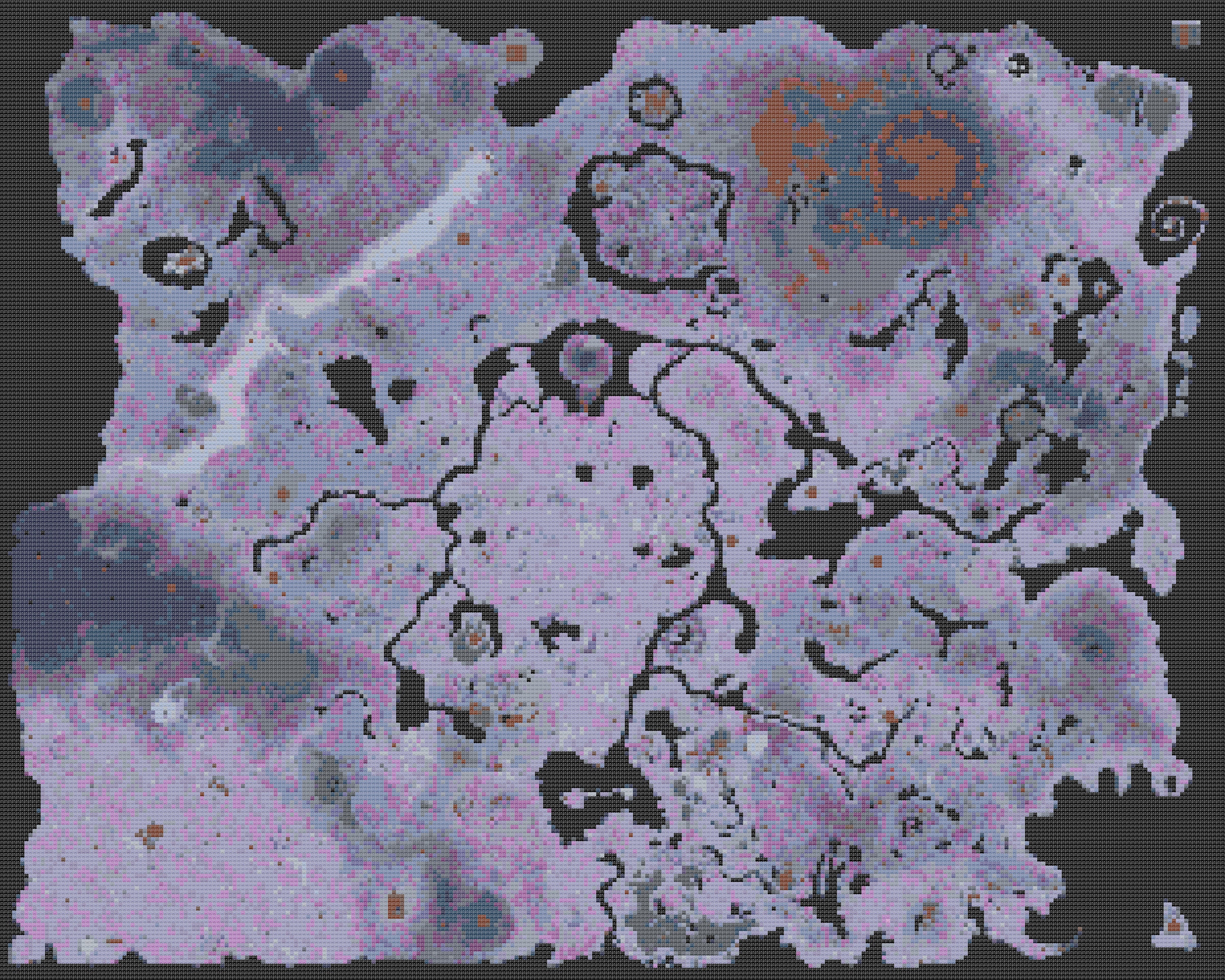 Legend of Zelda:tears of the Kingdom Depths World Map Cross Stitch PDF ...