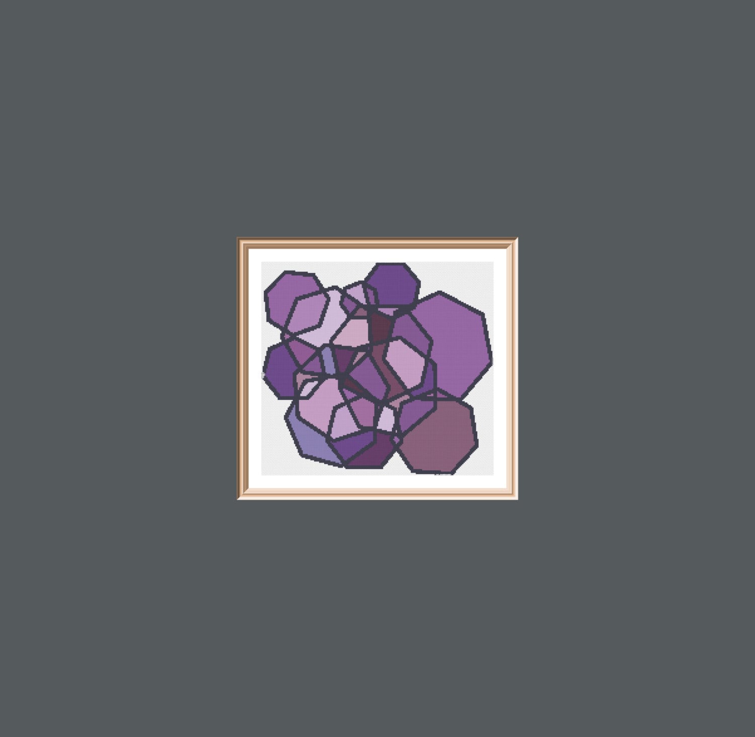 Purple Octagon Geometric Modern Abstract Cross Stitch Pattern PDF ...