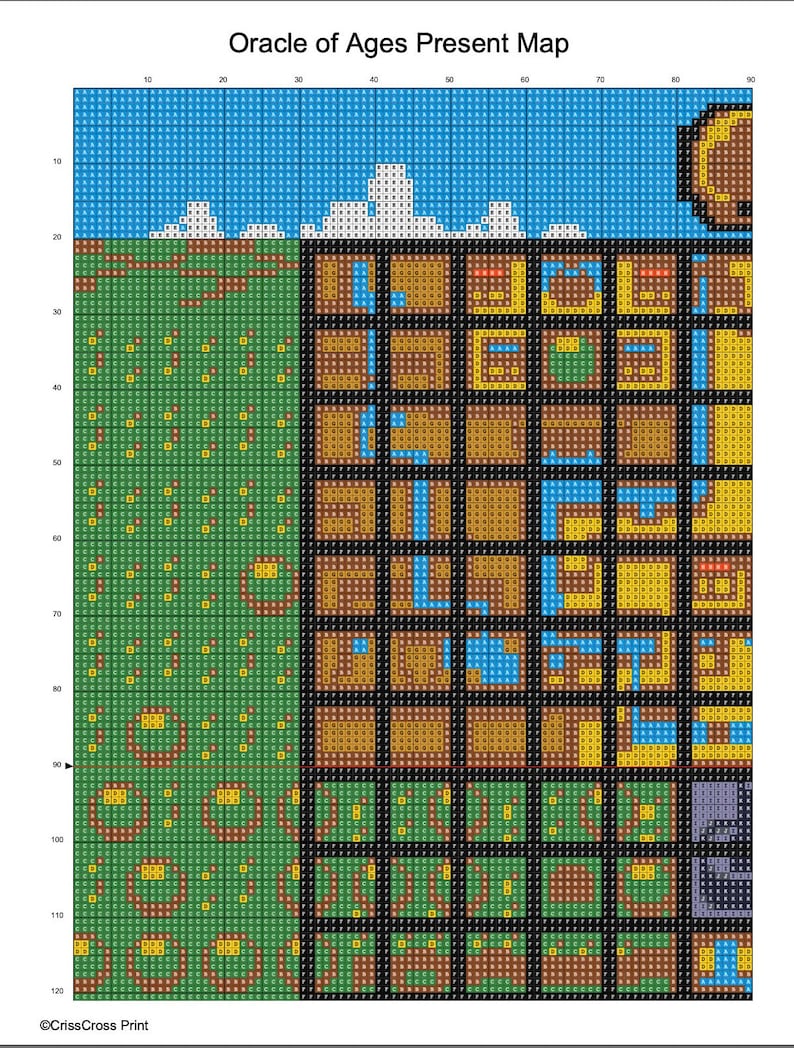 The Legend of Zelda: Oracle of Ages Past and Present In-game Maps Cross ...