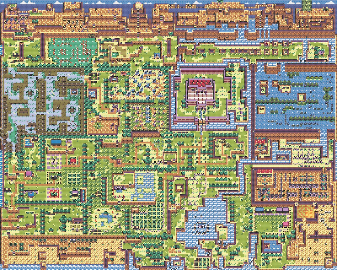 Legend of Zelda: Link's Awakening DX Cross Stitch Color Map PDF Pattern ...
