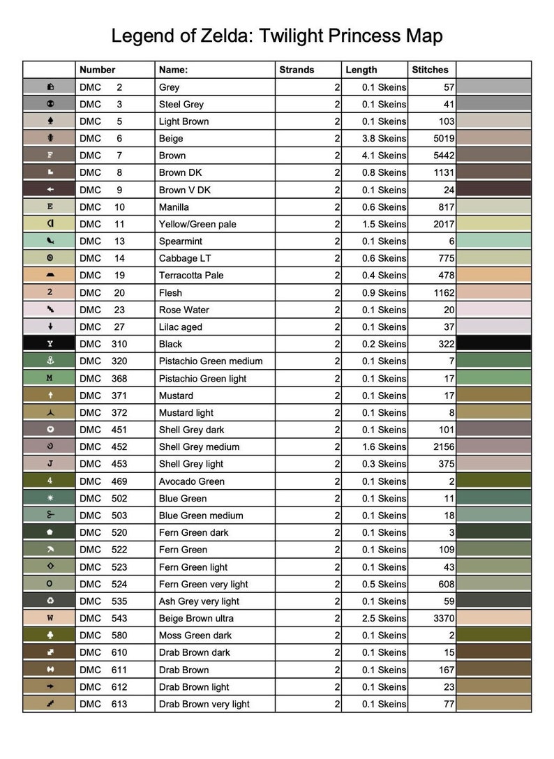Legend of Zelda: Twilight Princess Cross Stitch Map PDF Pattern - Etsy