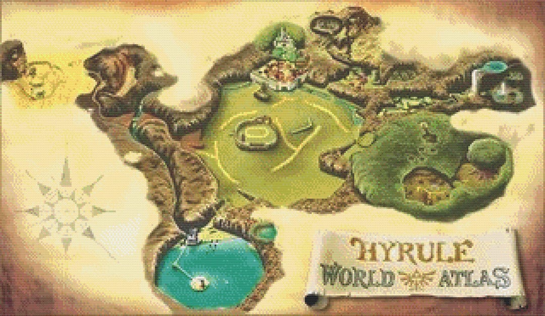 Ocarina of Time Map Cross Stitch PDF Downloadable Pattern - Etsy