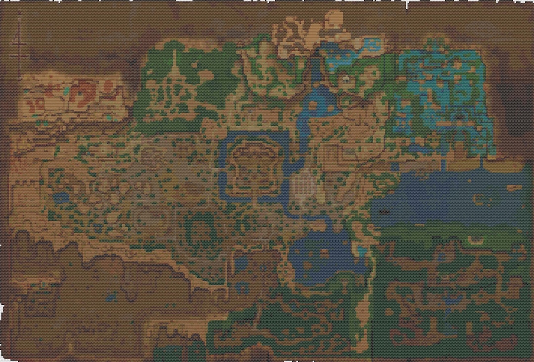 The Legend of Zelda: Echoes of Wisdom Cross Stitch Map PDF Pattern - Etsy