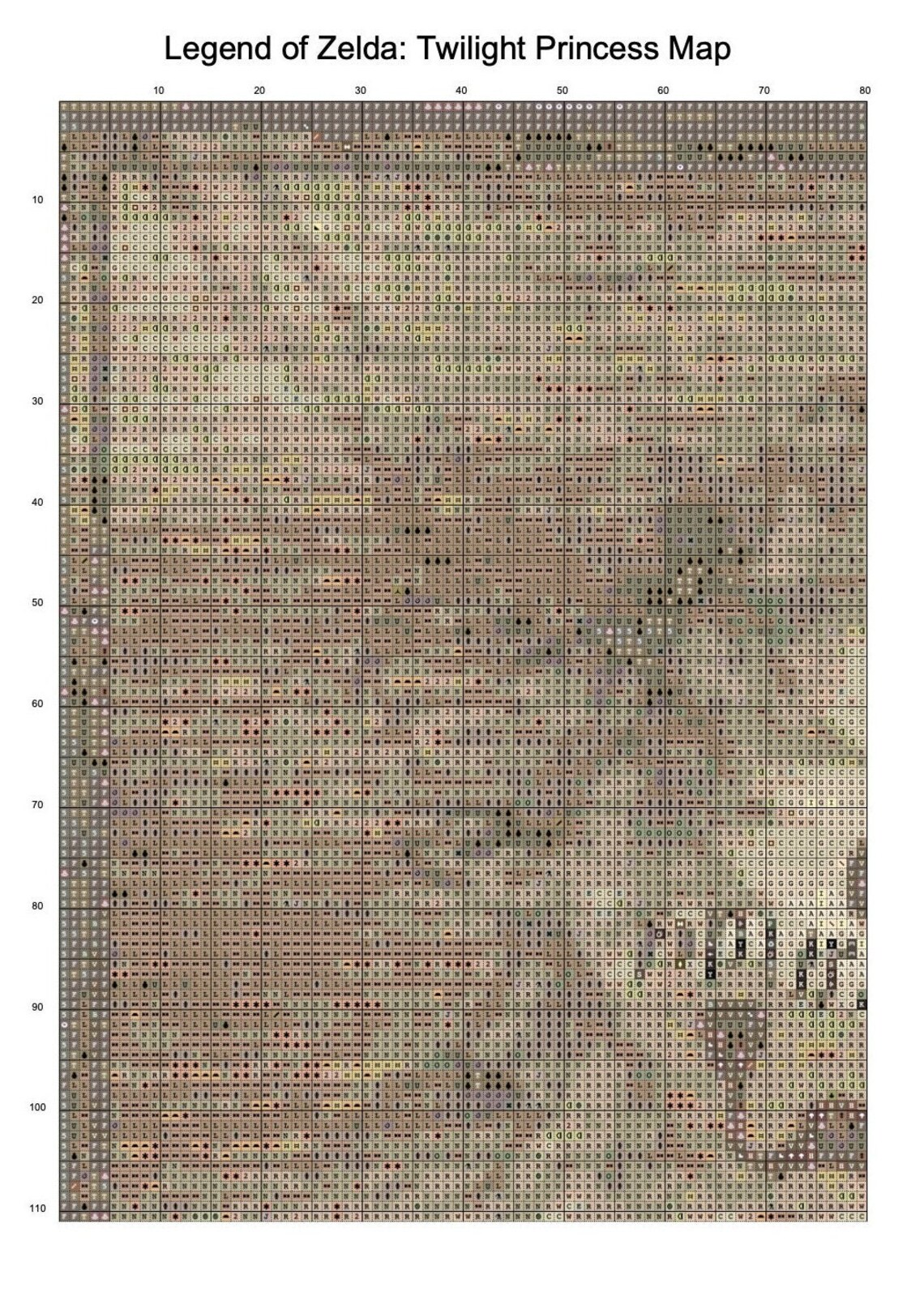 Legend of Zelda: Twilight Princess Cross Stitch Map PDF - Etsy