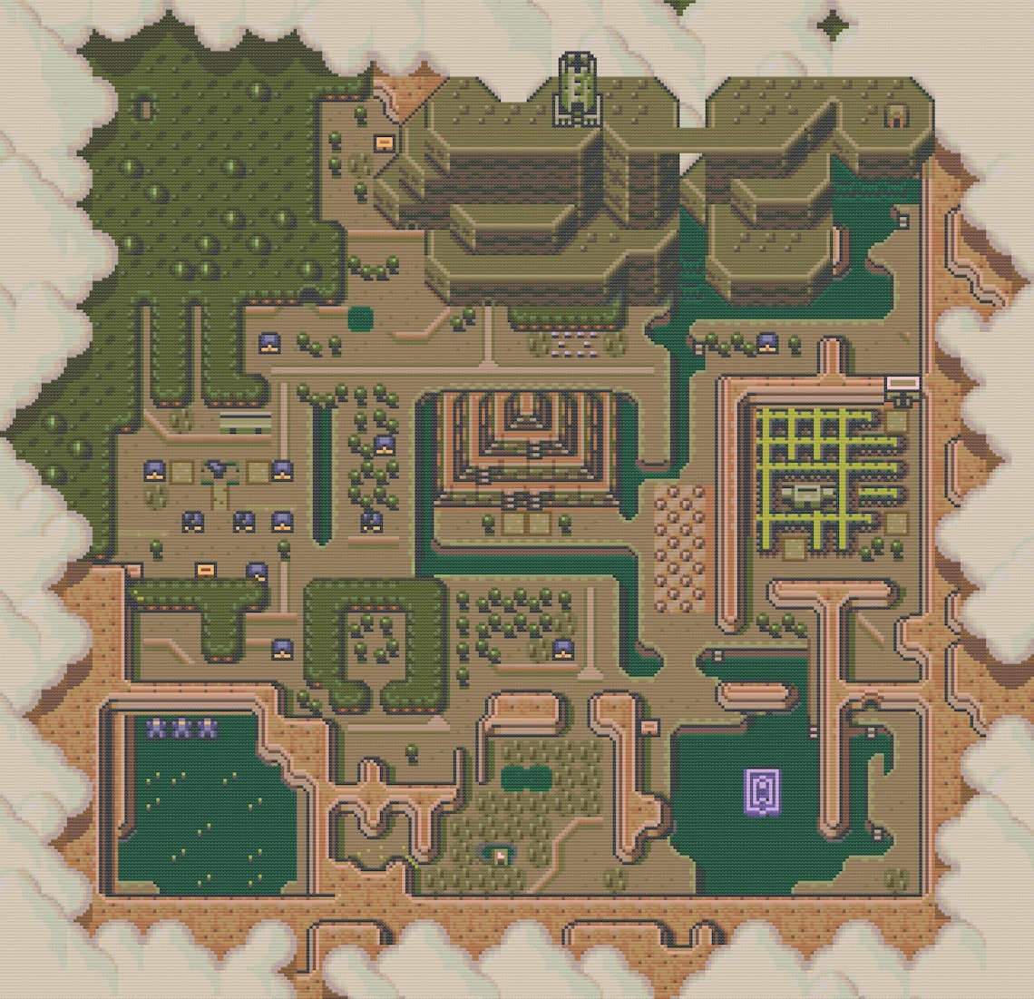 The Legend of Zelda: Link to the Past Light World and Dark World Map ...