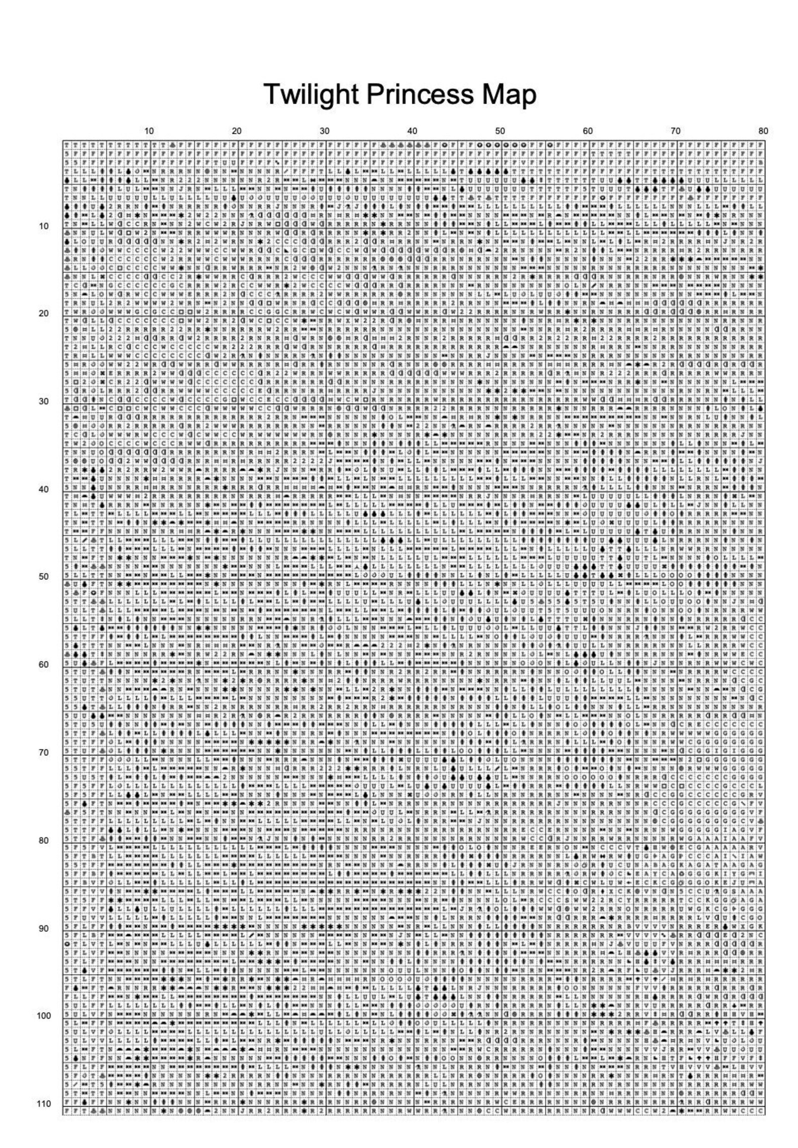 Legend of Zelda: Twilight Princess Cross Stitch Map PDF - Etsy
