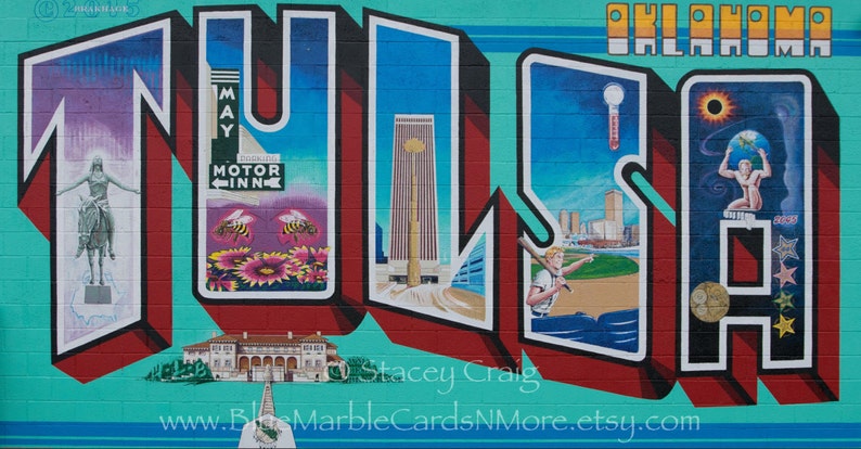 TULSA MURAL Card Tulsa Oklahoma Route 66 Blank Greeting - Etsy